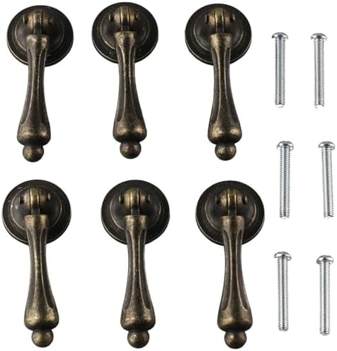 napkery 6Pcs Antique Bronze Tear Drop Pulls, Vintage Style Cabinet ...