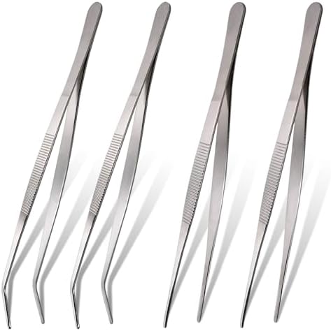 Amazon.com: Precision Craft Stainless Steel Straight & Curved Tweezers ...