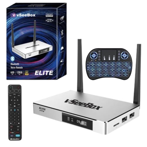 vSeeBox Elite 2023 Android 10 OS TV Box - 4GB DDR3 RAM, 128GB - Want It All