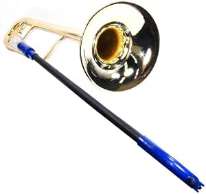 Tromba Metallic Gold and Blue Plastic Trombone with Free Stand, Bag and ...