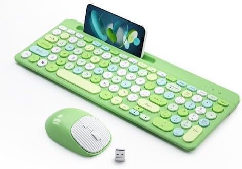 Amazon.com: Retro Wireless Keyboard and Mouse Combo, Full-Size USB ...