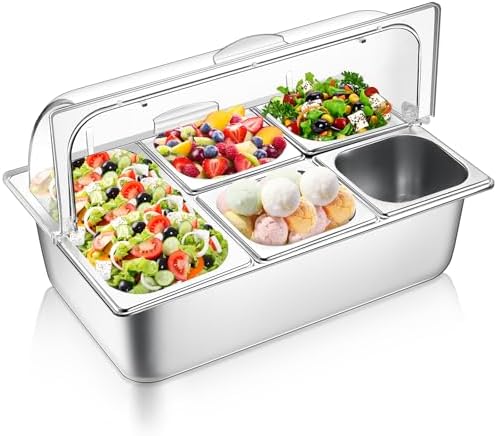 Amazon.com: Tragaomx Insulated Cold Food Buffet Ice Serving Tray with ...