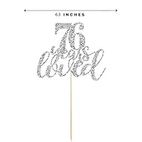 Amazon.com: 76 Silver Glitter Happy 76th Birthday Cake Topper, Cheers ...