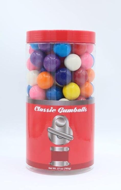 Amazon.com : Gumball in a Jar, 27 oz Jar of 1 Inch Assorted Gumballs in ...