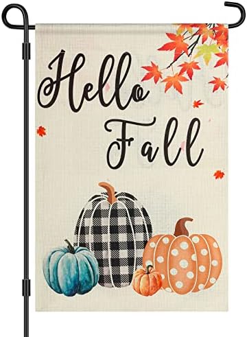 Amazon.com : Fall Garden Flag, Outdoor Fall Decor Hello Fall Yard Flag ...