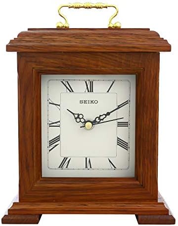 SEIKO Decorative Rectangular Brown Wooden Analog Roman Figure Table ...