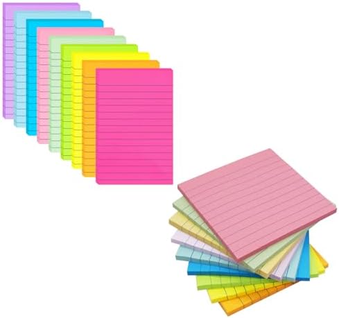 Amazon.com : 9 Pack Lined Sticky Notes 4X6 in Post and 9 Pack Lined ...