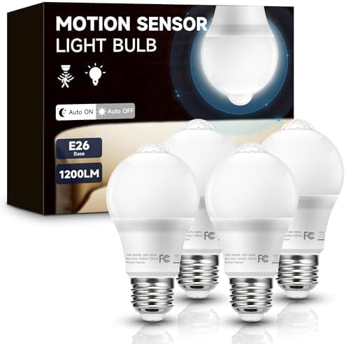 Motion Sensor Light Bulbs for Outdoor Indoor, 9W A19 Motion Detector ...