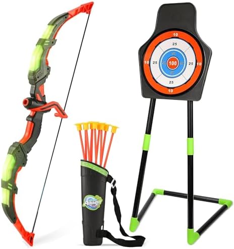 Amazon.com: Handwell Archery Toy Set for Kids, LED Light Up Bow and ...