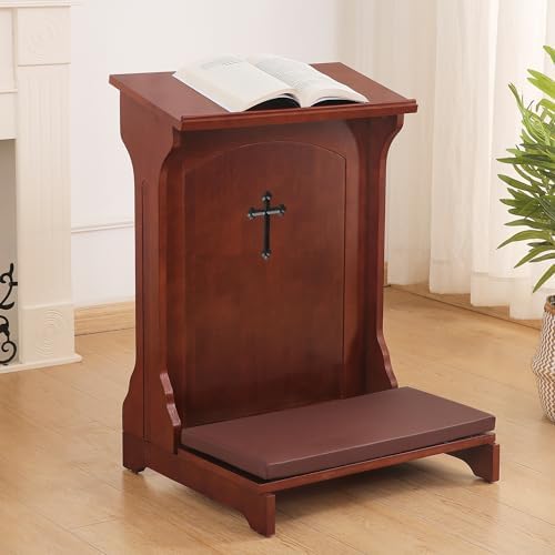 Amazon.com: Kcelarec Wooden Prayer Table Prayer Bench Stool Padded ...