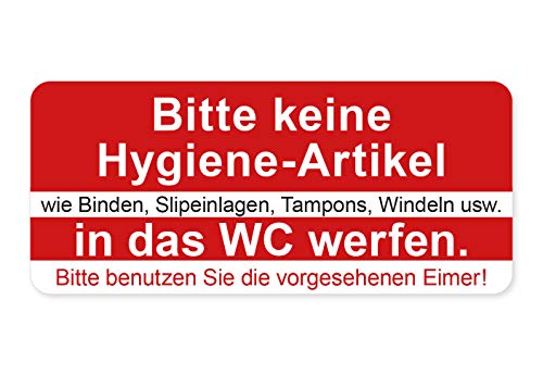 Aufkleber Bitte keine Hygiene-Artikel in das WC werfen Hinweis Toilette ...