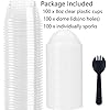 Amazon.com: ALMOXVYE 100 Pack 8 Oz Clear Plastic Cups with Dome Lids ...