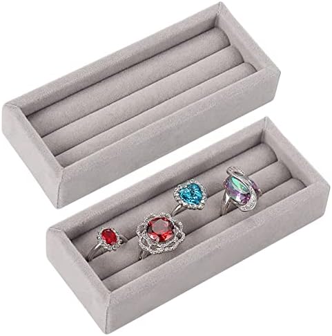 Amazon.com: Small Jewelry Tray-Ring Organizer 2PCS Premium Velvet Rings ...