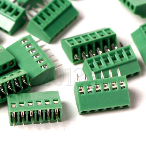 DBParts 10pcs 6-Pin (6 Pole) Plug-in Screw Terminal Block Connector 2 ...