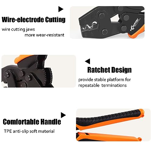 Snapklik.com : KF CPTEC Ratchet Crimping Tool For Non-Insulated Terminals