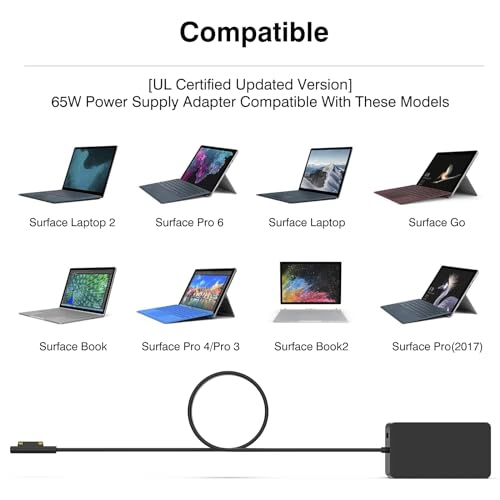 Snapklik.com : Upgraded Version Surface Pro Charger 65W For Surface Pro 3/4/5/6/7/8/9/X Power ...
