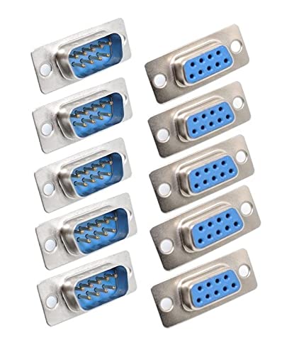 ERH India (5 Pair) DB9 Connector Male and Female Pair 9 Pin Electrical ...