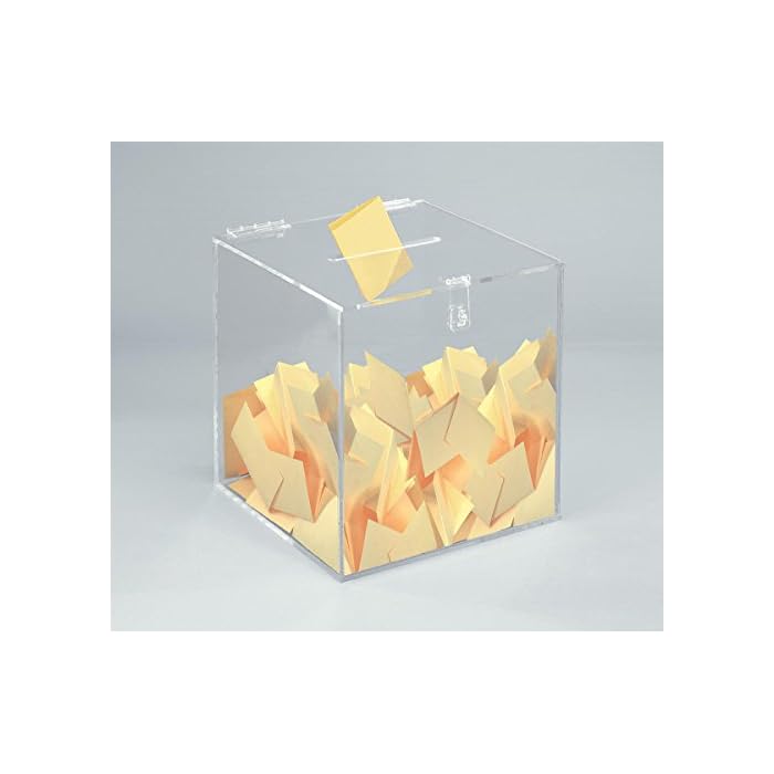 Buy 12-inch Clear Acrylic Ballot Box Cube with Hinged Lid, for ...