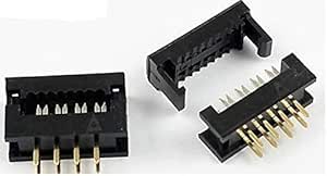 Connectors Pro IDC 2X4 8 Pins 2.54mm Pitch Male Header Dual Row Plugs for 1.27mm Flat Ribbon ...