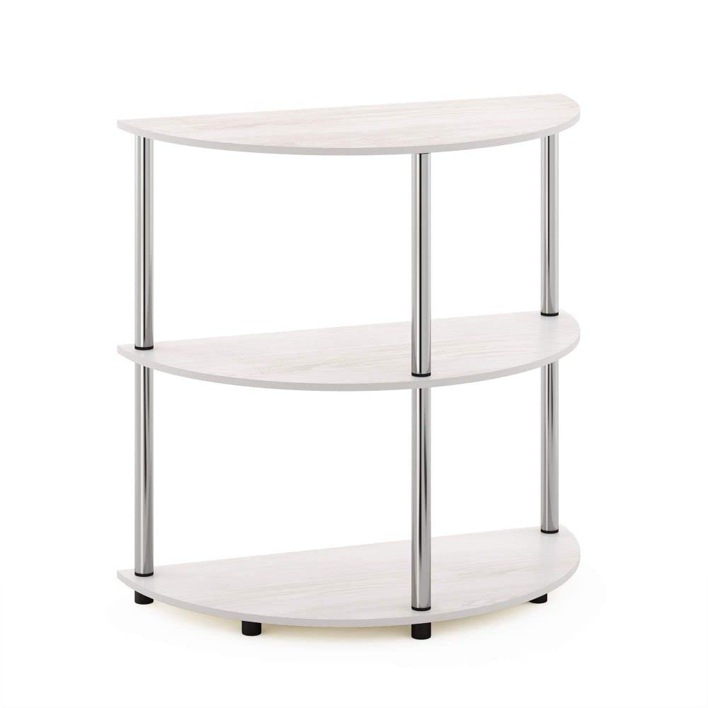 Furinno Frans Turn-N Half Round Console Table with Stainless Steel ...