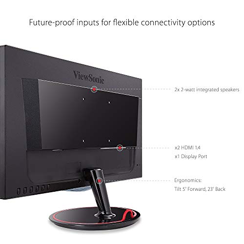 ViewSonic VX2458-MHD 24 Inch 1080p 1ms 144Hz Gaming Monitor with ...