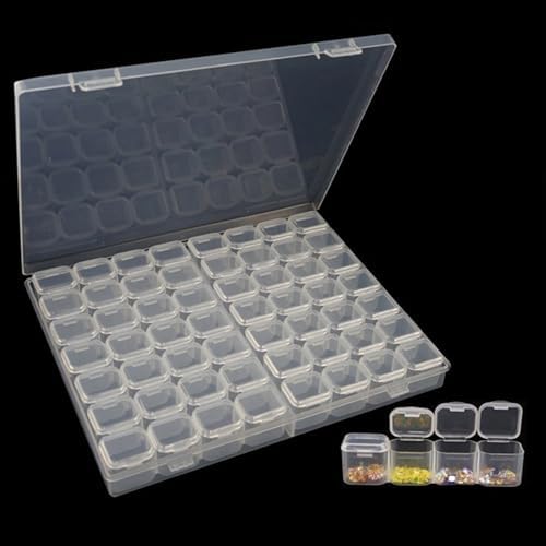 17x21cm Small Storage Box with Lid 56 Grids Plastic Box Removable ...