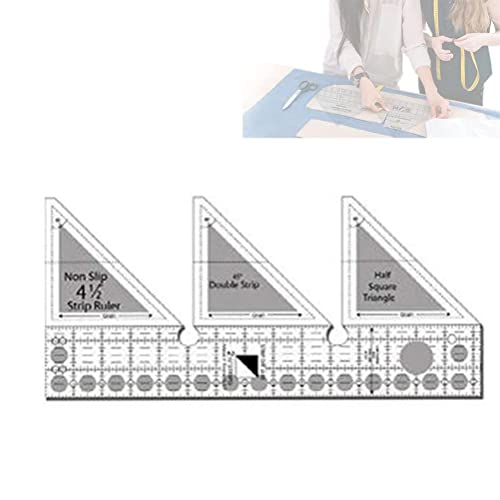 WBTY 45/60/90 Degree Double Strip Ruler, Double Strip Quilting Ruler ...