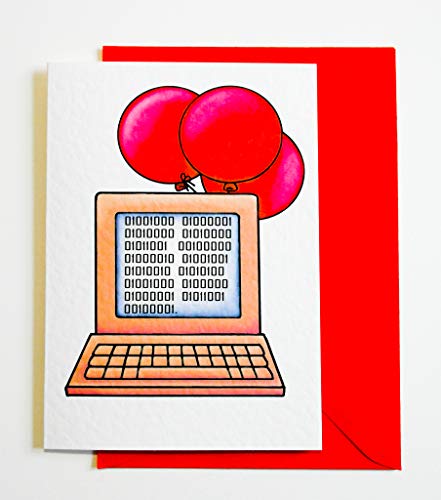 HAPPY BIRTHDAY! Binary Code Birthday Card Retro Computer Themed Card ...