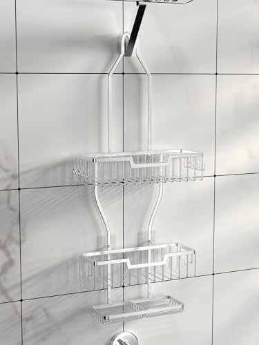 Amazon.com: Skyapex Shower Caddy Hanging Rack: Over Shower Head ...