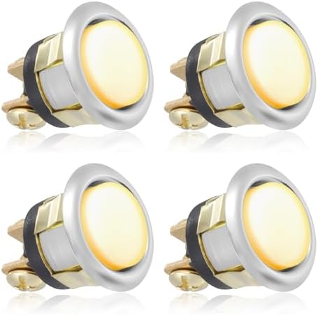 4pcs Small Lighted Doorbell Button Replacement Pack, 0.75inch Silver ...