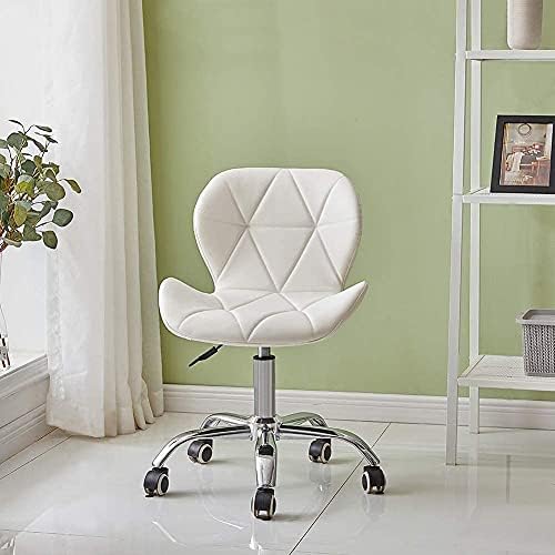 CLIPOP White Office Desk Chair Adjustable Height Computer Swivel Chair ...