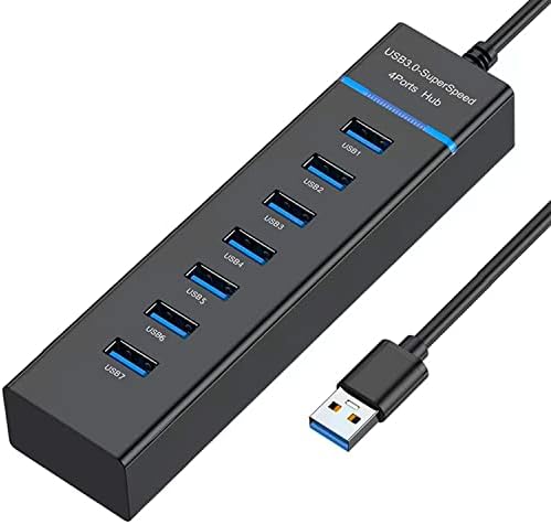 Amazon.com: TIEDXIOY 7 Port USB Hub for Laptop, USB Splitter Multiport ...