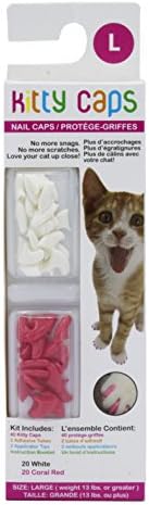 Amazon.com : Kitty Caps Nail Caps for Cats | Pure White and Coral Red ...