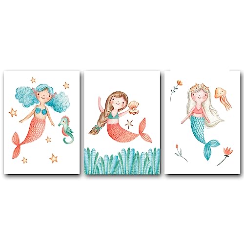 Amazon.com: Mermaid Wall Decor for Girls Bedroom Mermaid Wall Art ...