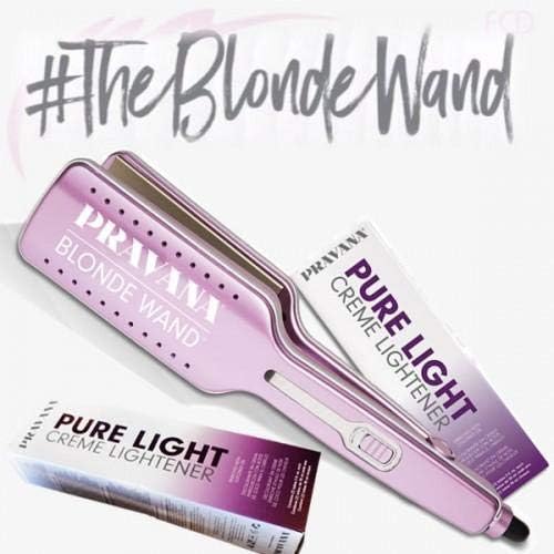 Pravana The Blonde Wand Flat Iron + Pure Light Creme Lightener ...