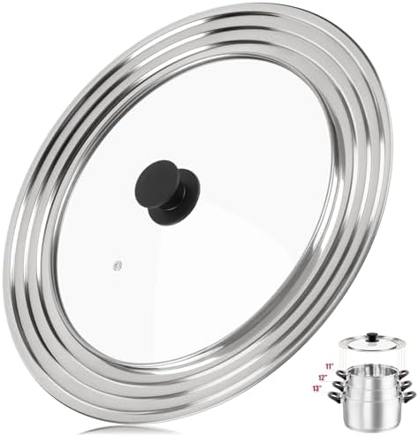 Amazon.com: Universal Lids with Tempered Glass Top Fits 6, 7, 8 & 8.2 ...