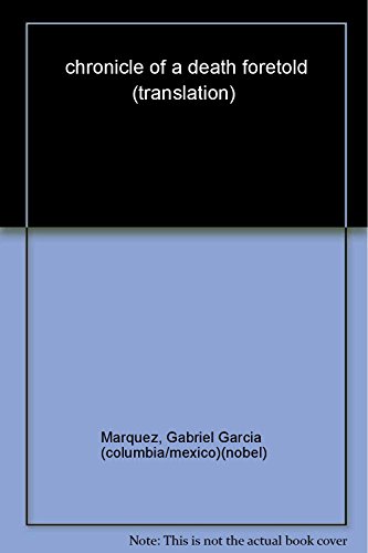 Amazon.com: Chronicle of A Death Foretold: Gabriel García Márquez: Books