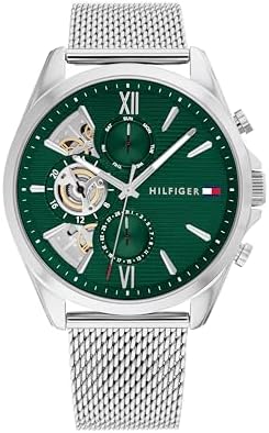 Tommy Hilfiger Multi Zifferblatt Quarz Uhr für Herren mit Silbernes ...