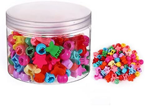 Amazon.com : DIYOVNAK 100 Pieces/Pack Colorful Bead Mini Hair Claw ...