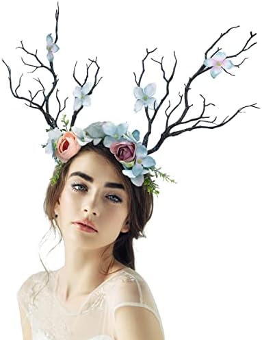 Amazon.com: Renaissance Antlers Branches Flower Crown - Fairy Boho ...