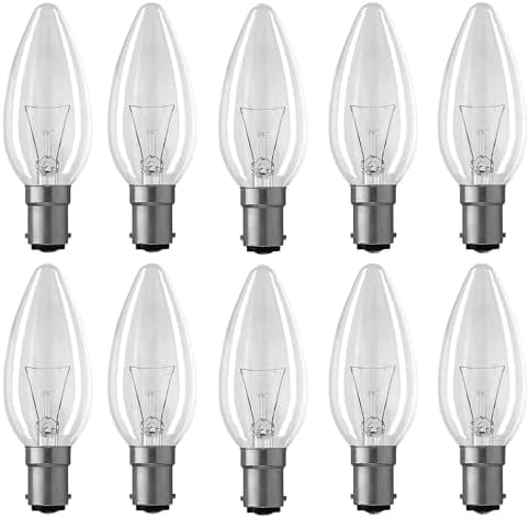 10 x 25W Clear Candle Light Globes Bulbs Lamp Incandescent Small ...