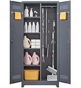 Amazon.com: IRONFFICE Broom Storage Cabinet,Cabinet for Cleaning ...