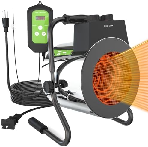Amazon.com: tectake Greenhouse Heater with Digital Thermostat, 1500W ...