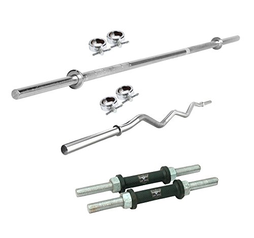 Hard Bodies Combo 8-B Gym Rods - 3Ft Curl Rod - 5Ft Straight Rod - 2 x ...