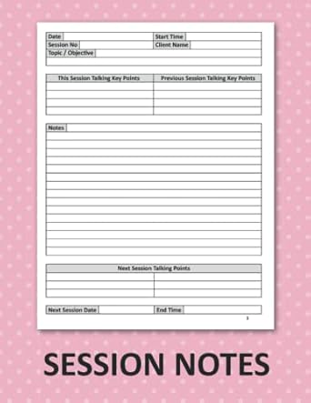 Session Notes: Counselling Session Notes Notebook for Counsellor ...