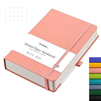 HIUKOOKA A5 Thick Dotted 320 Page Notebook 100gsm Journal Pink: Amazon ...
