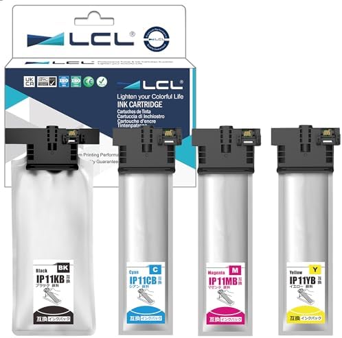 Amazon.co.jp: LCL エプソン用 IP11 IP11B IP11KB IP11CB IP11MB IP11YB 顔料 互換インクカートリッジ 大容量 (4色セット) 対応機種 ...