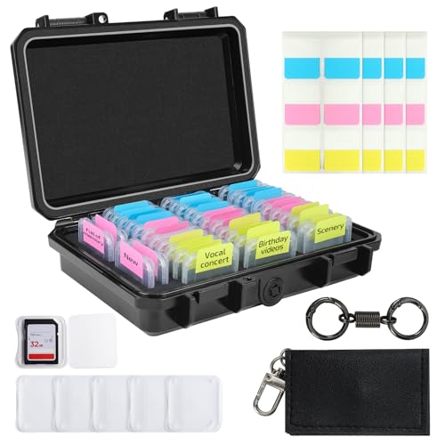 Micscrew 36 Slots Memory Card Case & 36 Transparent Card Cases & 40 ...