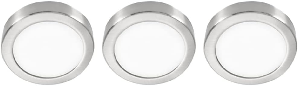 Britalia 3 Pack LED Stainless Steel Under Cabinet Round Circular Head ...