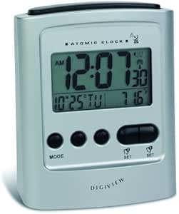 Amazon.com: Digiview RC186W Atomic Table Clock with Indoor Temperature ...